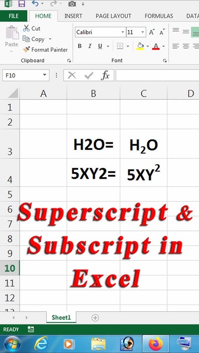 Superscript & Subscript in Excel 🔥🔥🔥 #superscript #subscript #excel #shorts - YouTube