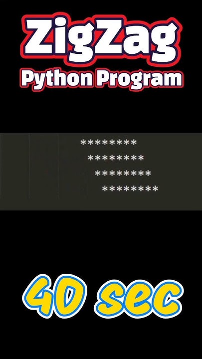 Master ZigZag Patterns in Python #coding #python - YouTube