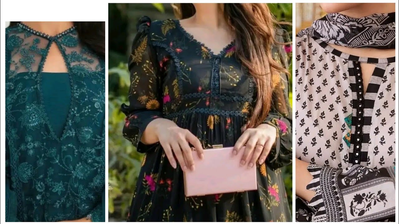 beautiful and very stylish and trendy neck designs frock designs with ...