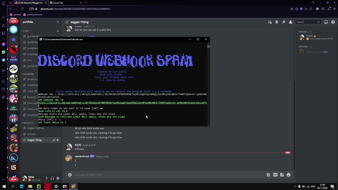 Discord | Webhook spam(rate applied) - YouTube