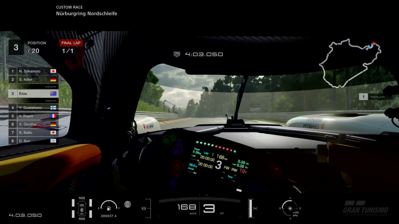 GT SPORT Toyota TS050 Hybrid LMP1 @ Nurburgring Nordschleife - cockpit ...