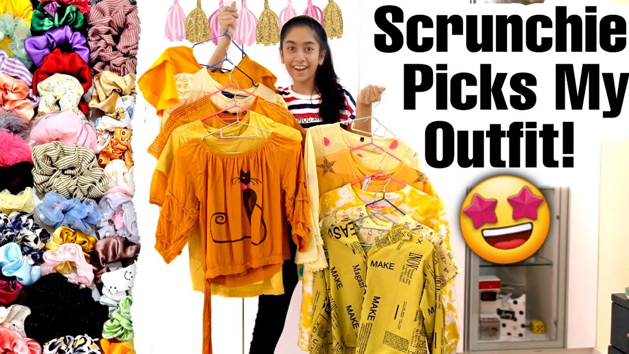 Scrunchie Picks My Outfit! | Left or Right challenge without Looking at ...