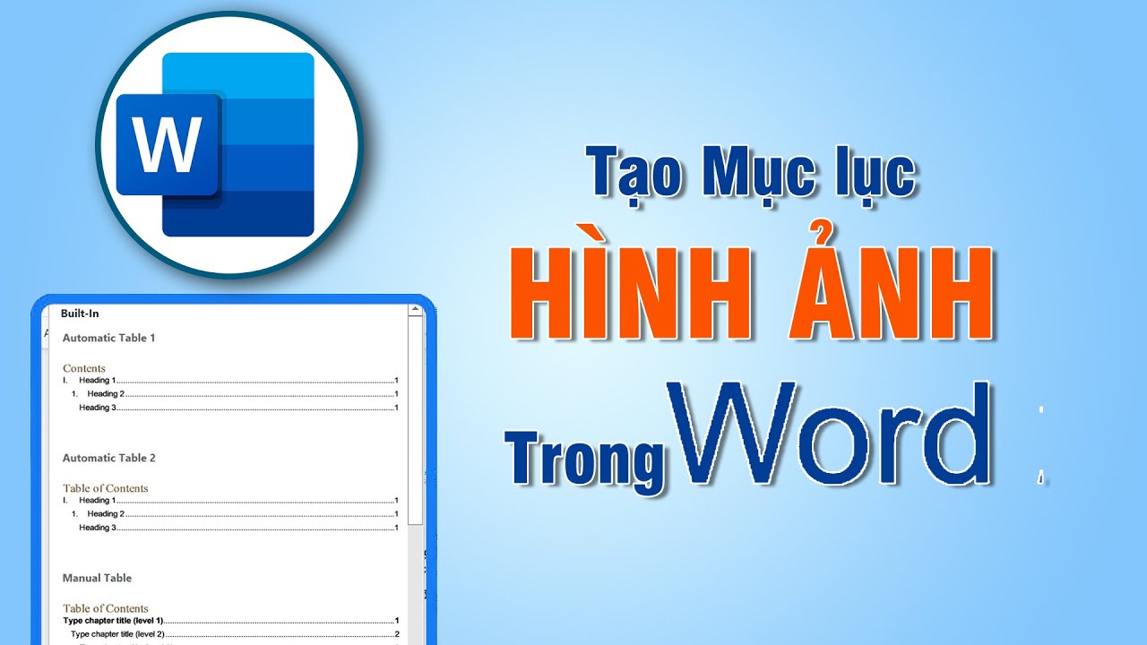 Cách Tạo Mục Lục HÌnh Ảnh Trong Word 2010 2016 Tự Động Youtube