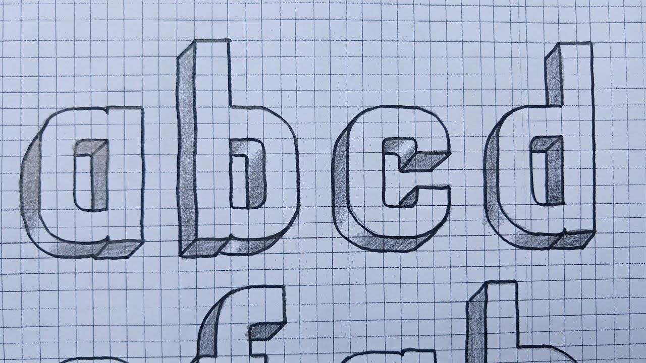 3d Drawing Small Letter A To Z / How To Draw Alphabet Lettering A Z ...