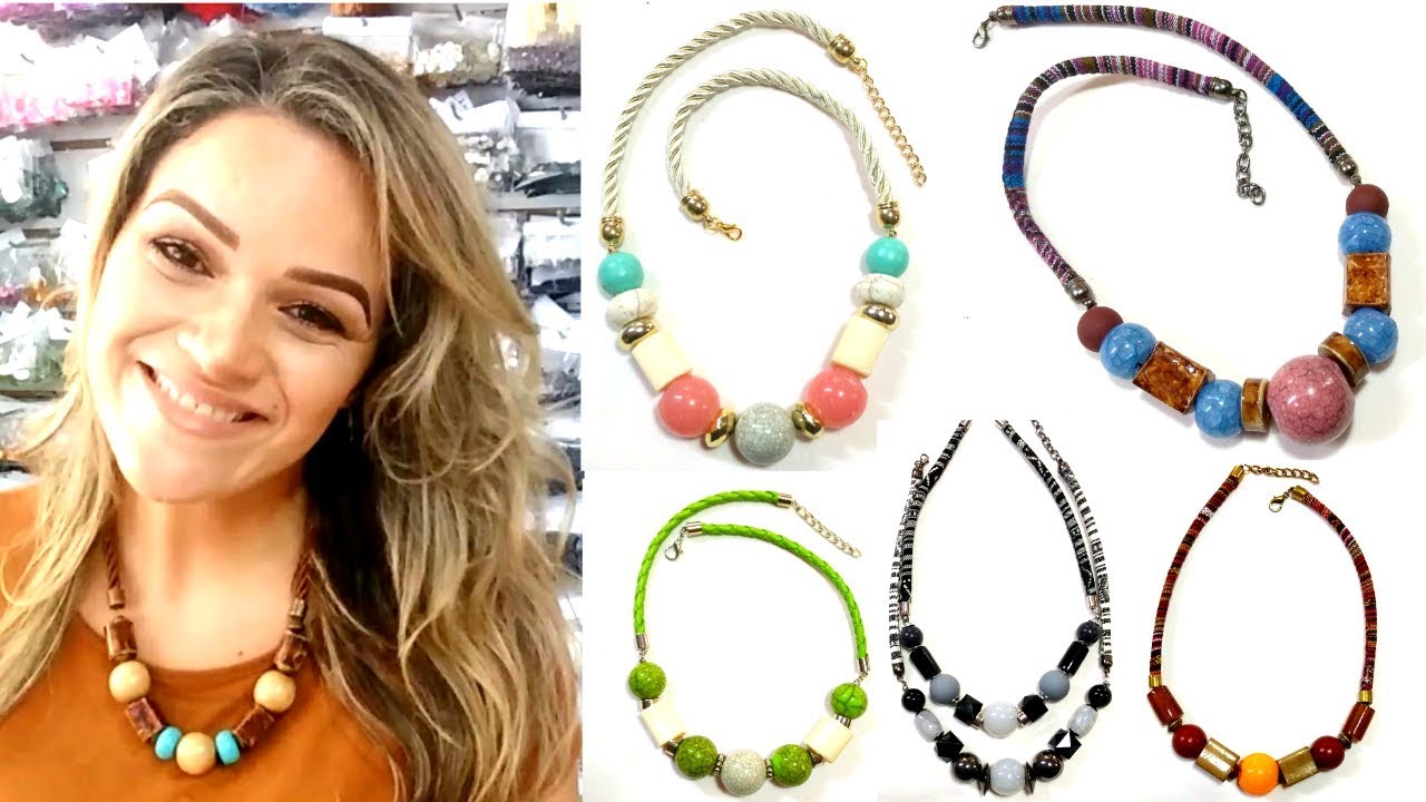 COLAR DE CORDA MEGA LINDO PRA FAZER E VENDER - Gasta uns 10,00 pra ...