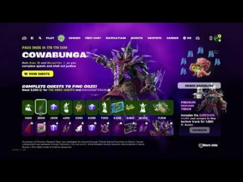 Fortnite Cowabunga Mini Battle Pass + Showcase (Fortnite X TMNT) - YouTube