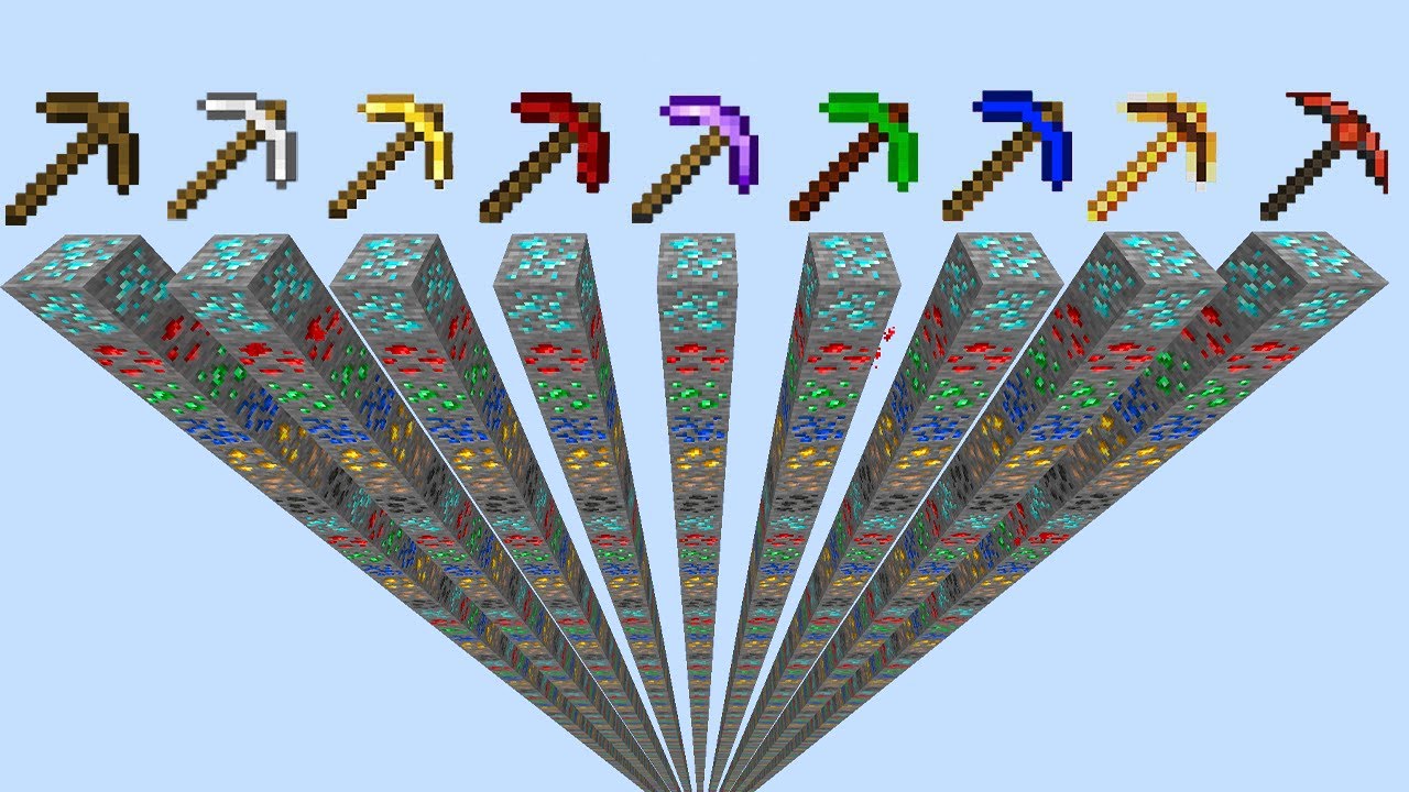 Minecraft experiment: Which pickaxe is the strongest tool? #minecraft # ...