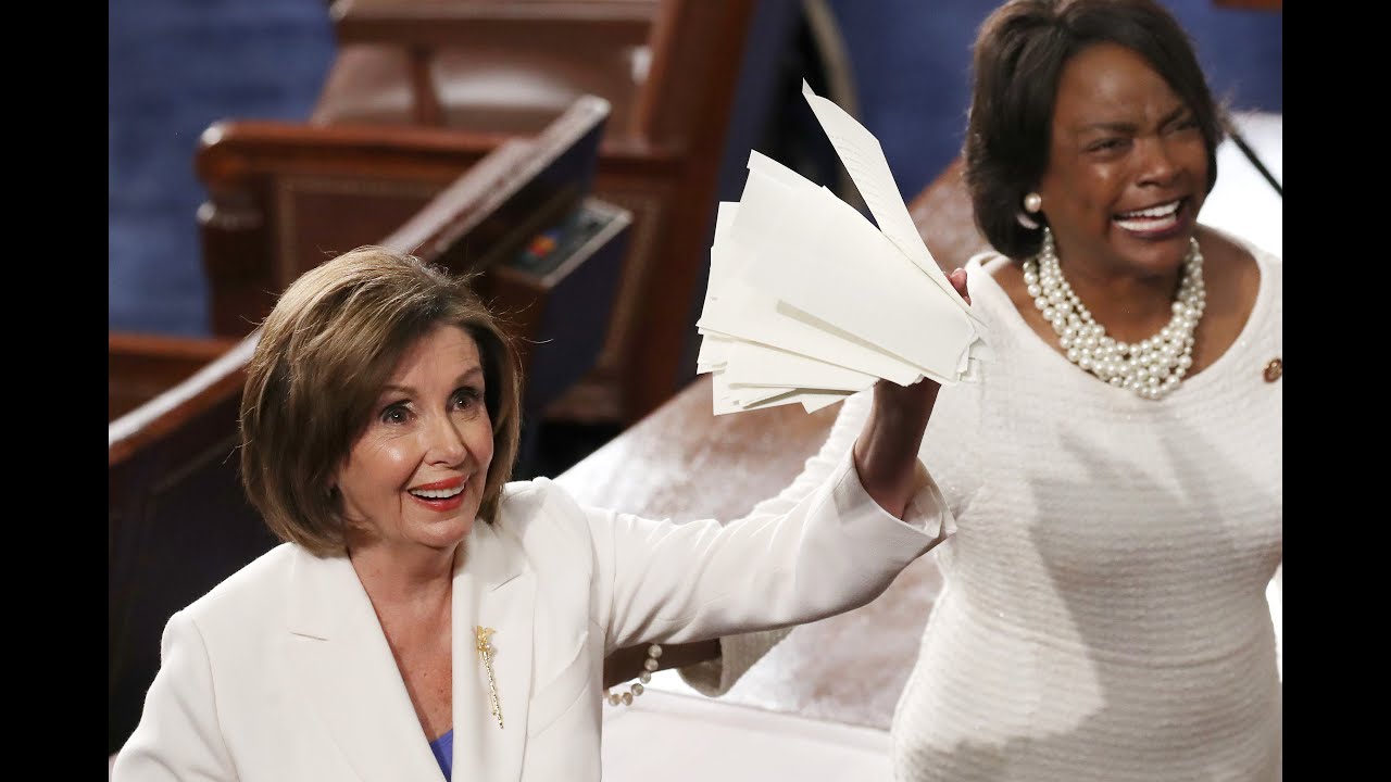 Nancy Pelosi goes on a TEAR, defends ripping up President Trump's 2020 ...