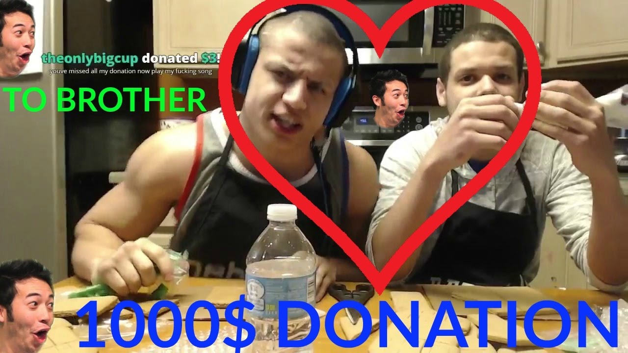 TYLER1 1000$ DONATION TO HIS BROTHER ON TWITCH (WITH CHAT) - YouTube