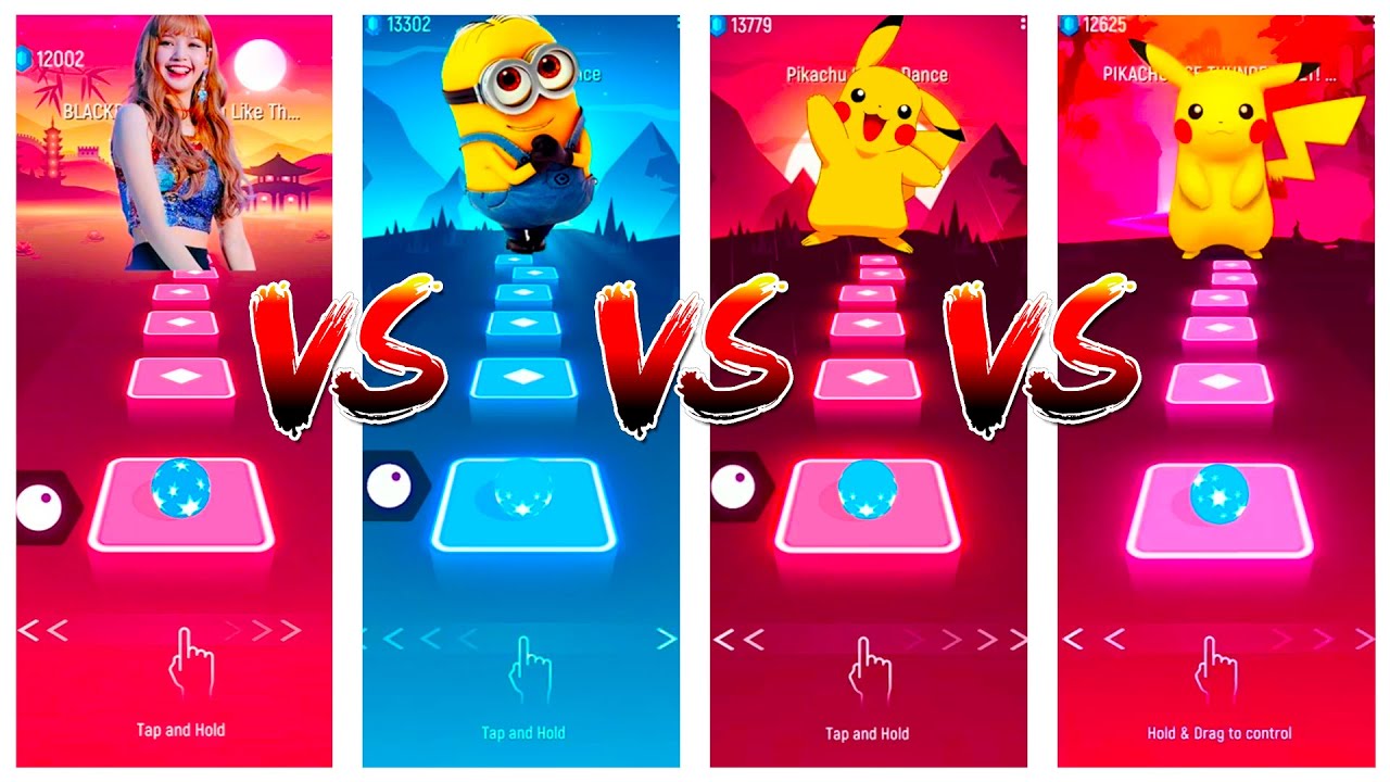 Pikachu vs Pikachu vs Pikachu vs Pikachu - Tiles Hop EDM Rush - YouTube