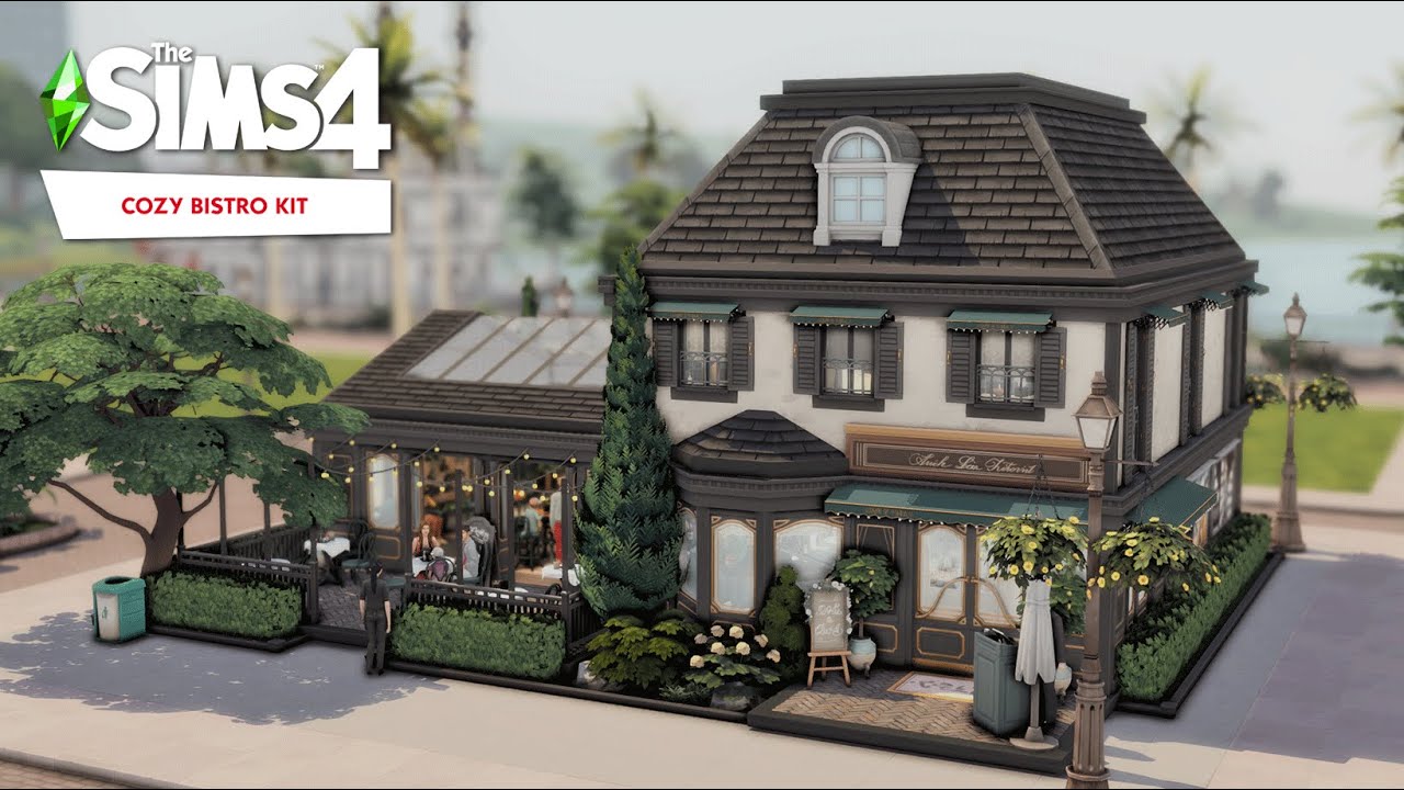 The Green Leaf Bistro 🍽️ | The Sims 4 Cozy Bistro Speed Build (No CC ...