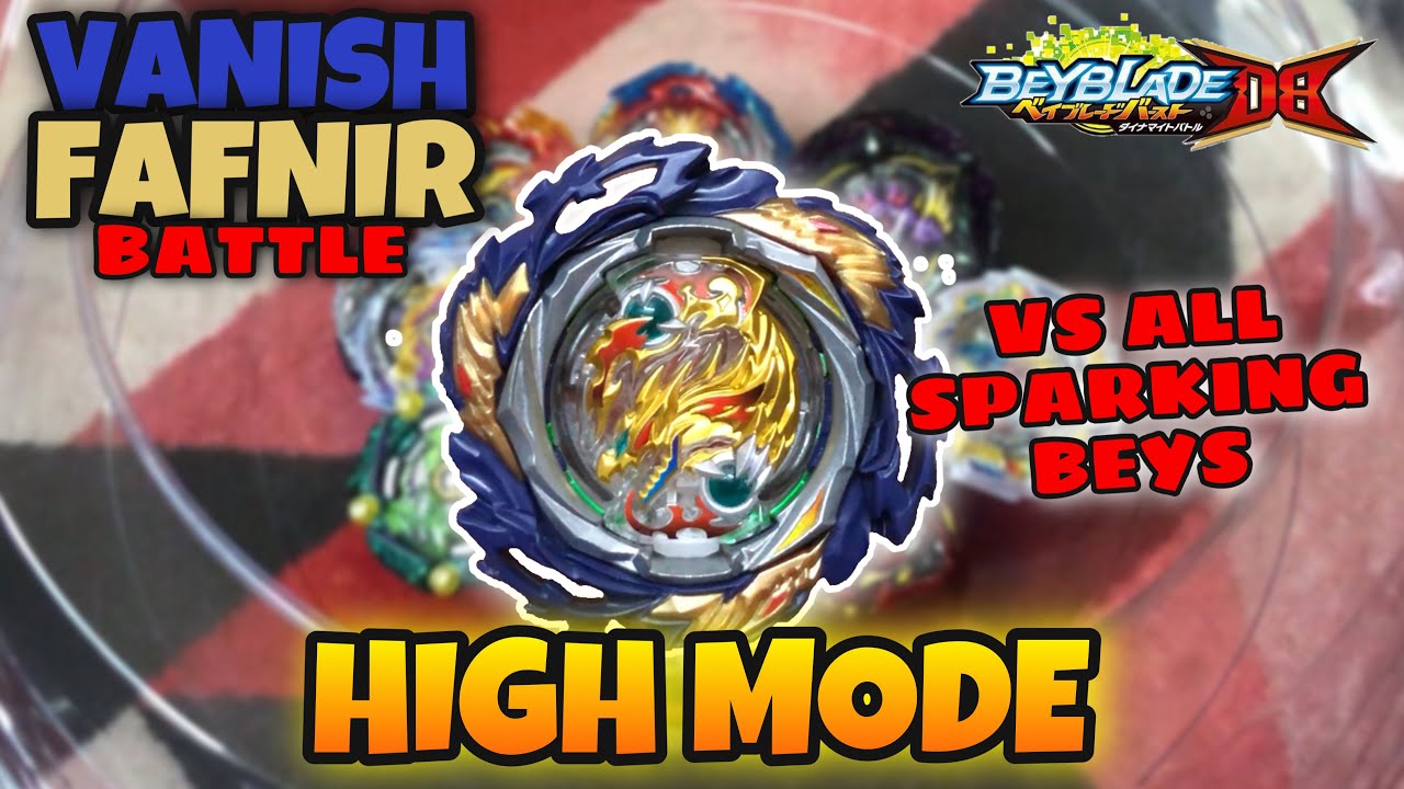 VANISH FAFNIR (high mode) vs ALL SPARKING BEYS | Beyblade Burst ...