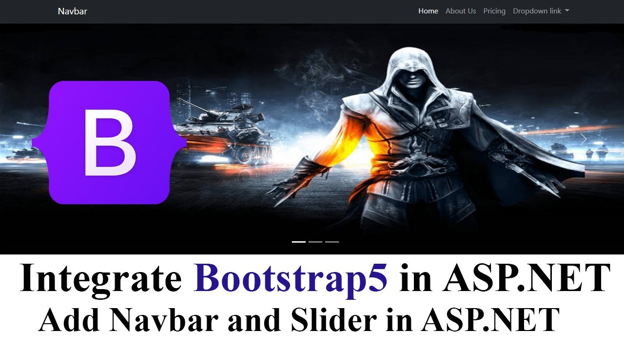 How To Integrate Bootstrap In Add Navbar And Slider Asp Project Part 2 Youtube