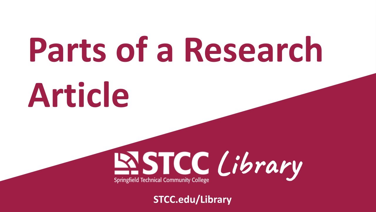 Parts of a Research Article - YouTube