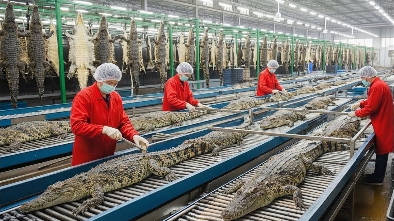 FULL PROCESS | Inside the Crocodile Leather Factory _ From Raw Skin To ...