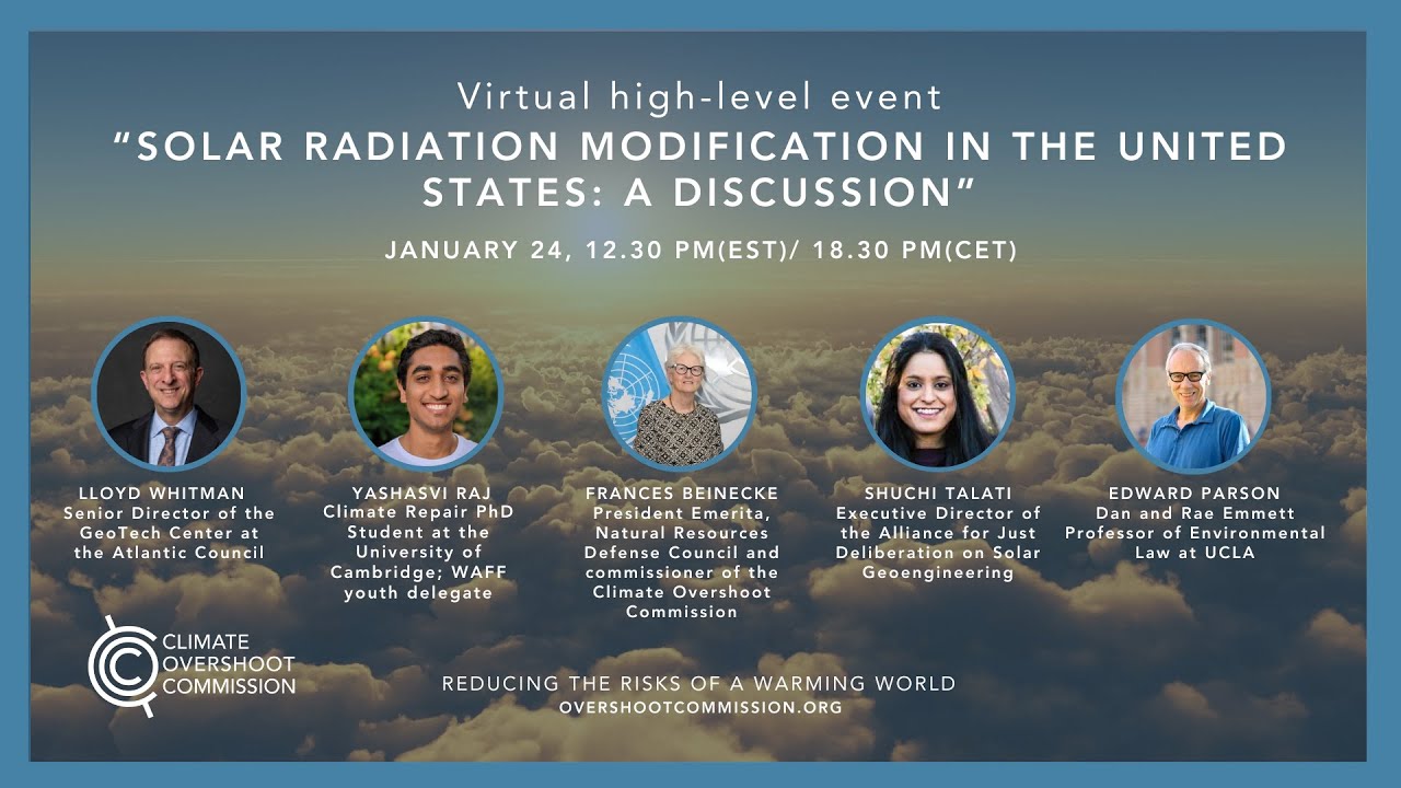 Solar radiation modification in the United States: A Discussion - YouTube