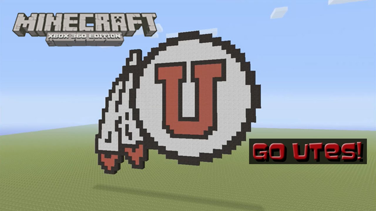 Minecraft: University of Utah Logo (Pixel Art Speed Build) (Drum and ...