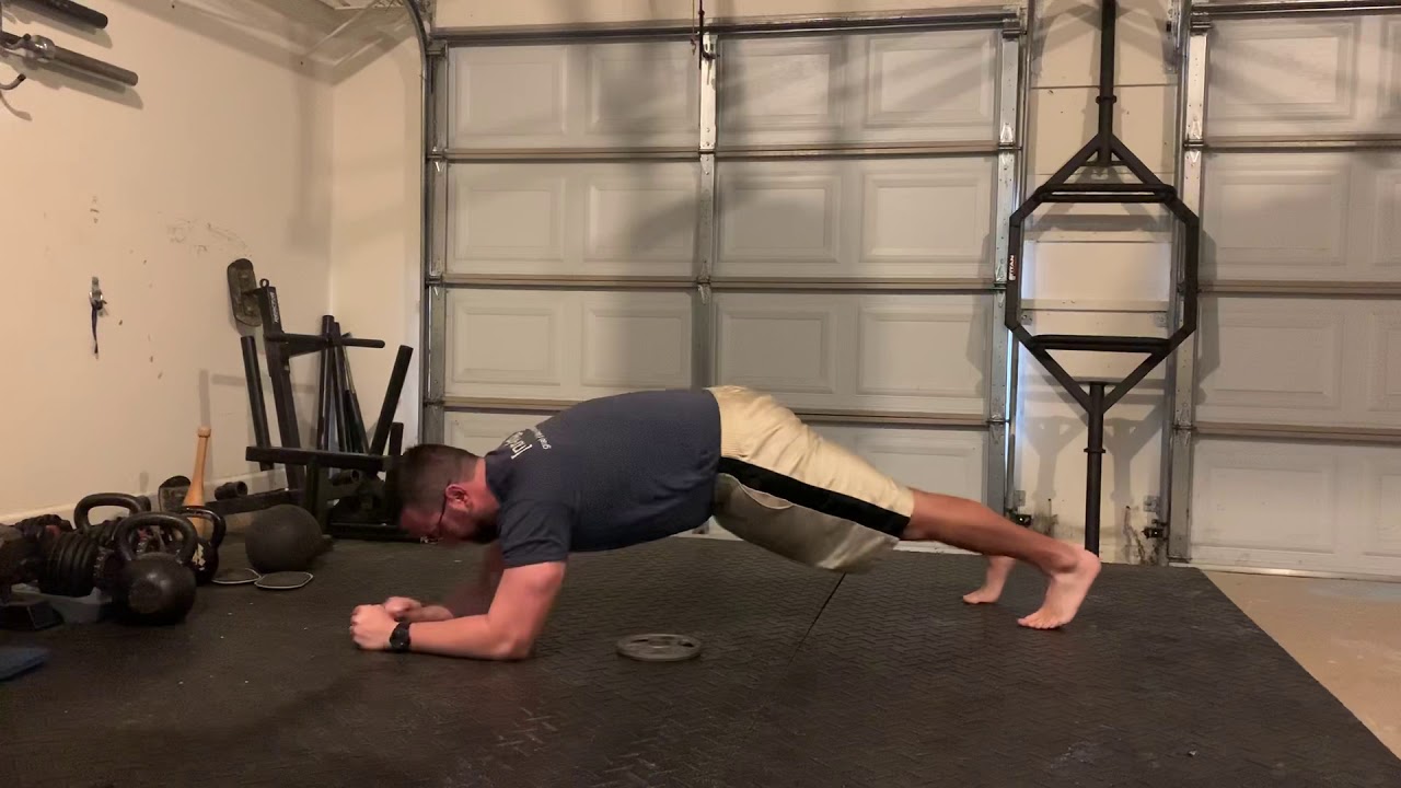 Plank with plate slide - YouTube