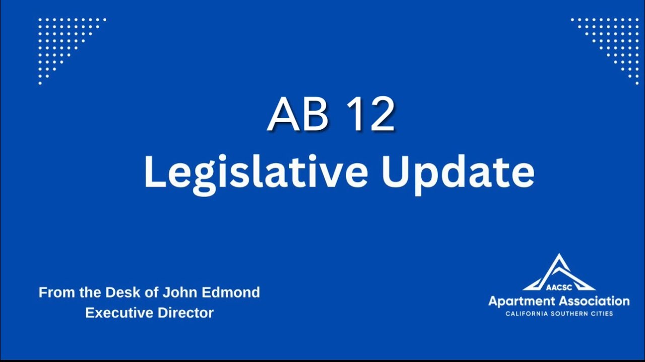 AB 12 Limit Security Deposits for California Renters - YouTube