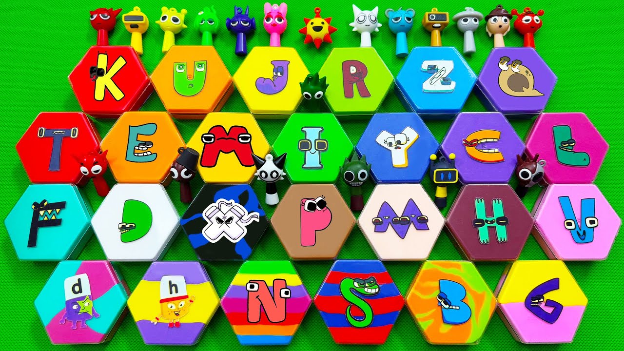 Sprunki Alphabet Lore Slime Toy: Surprise A-Z with Hexagonal Clay ...
