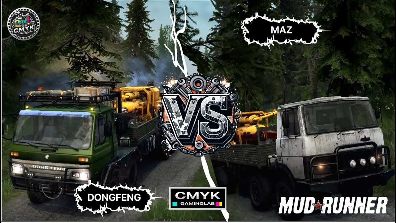 #17 DUEL TRUK 10x10! Dongfeng vs MAZ Kirim Mata Bor Tambang Lewat ...