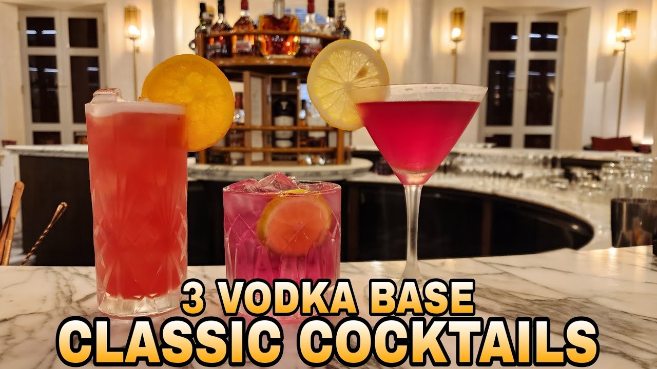 3 VODKA BASE CLASSIC COCKTAIL RECIPE - YouTube
