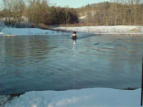 Snowmobile Water Cross Michigan - YouTube