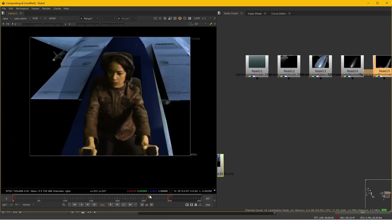 Kỹ xảo VFX ghép người thật phông xanh Greenscreen vào bối cảnh CG 3D ...