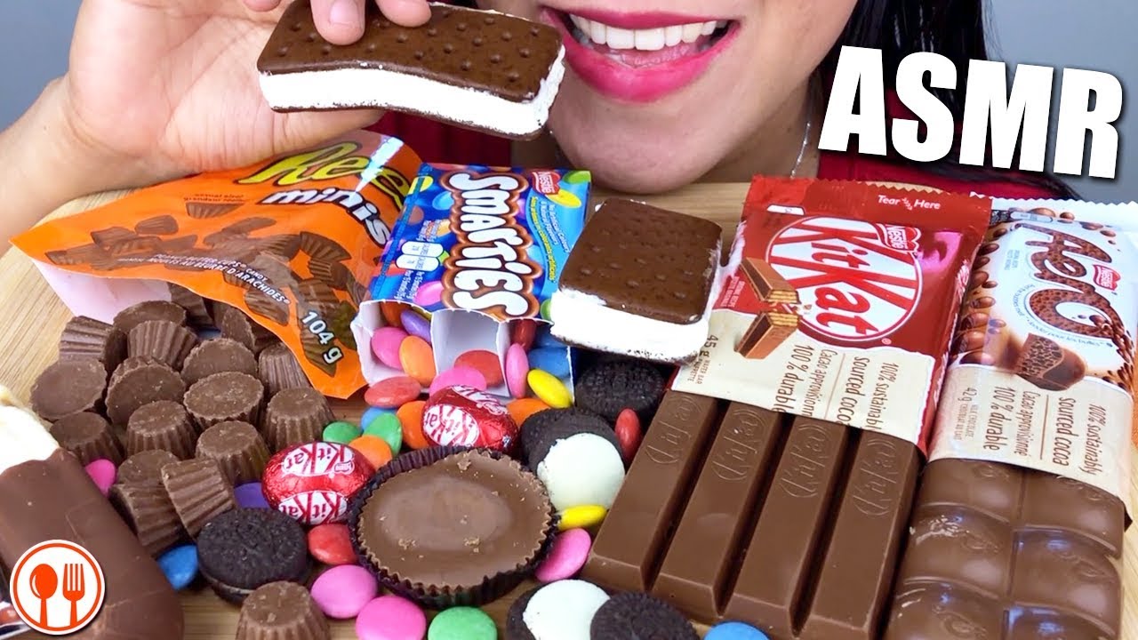 ASMR CHOCOLATE PARTY OVERLOAD 초콜릿 아이스크림 리얼사운드 먹방 チョコレート | LaniEats ASMR ...