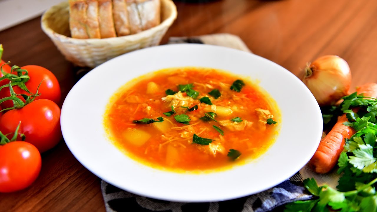 Ciorba de pui cu legume si fidea | Chicken soup with vegetables and ...