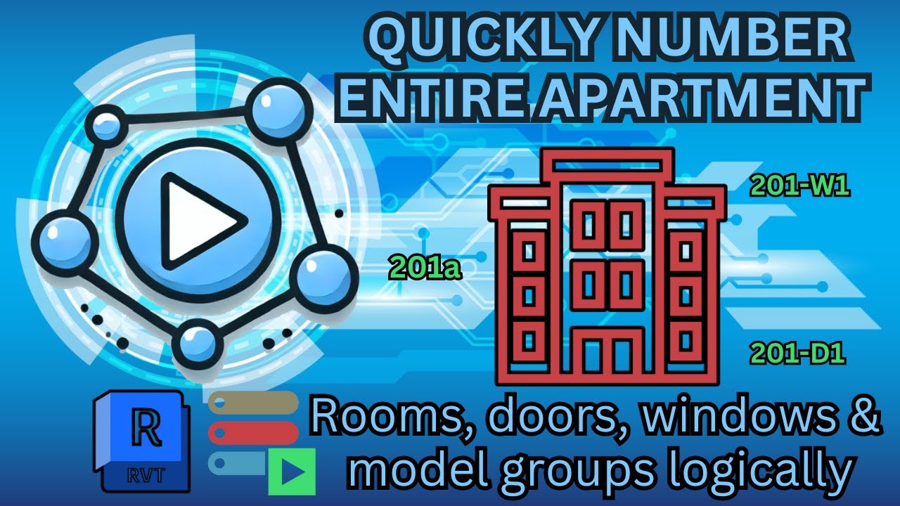 Quickly number entire apartment building rooms, doors, windows and ...