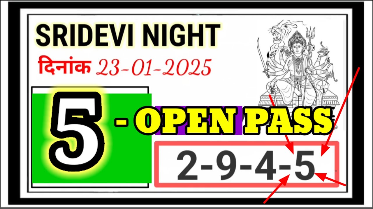 sridevi night 23/01/2025 || fix open today|| sridevi night trick ...