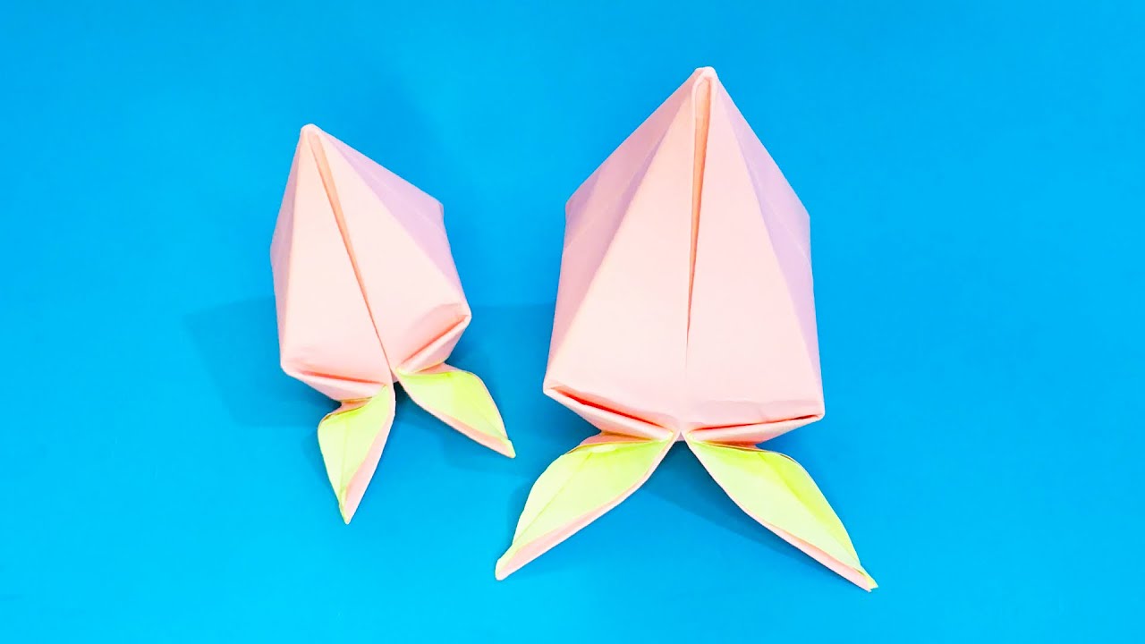 🍑 How To Make Peach Fruit Origami - YouTube