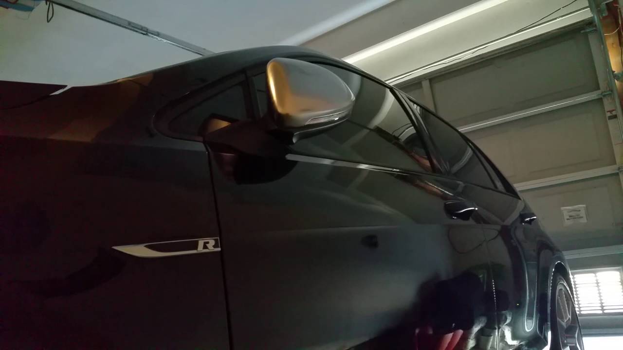 Up close Mk7 VW Golf R auto fold side mirror conversion - YouTube