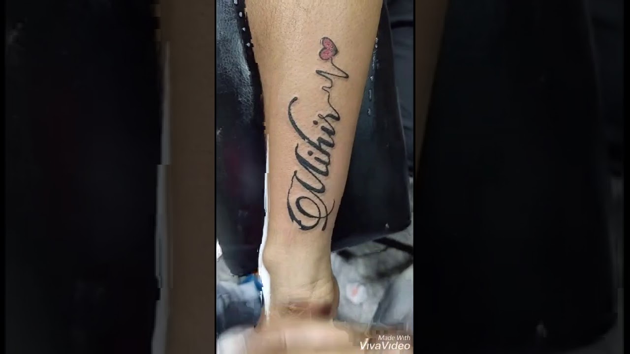 Mihir name tattoo ...THE LION TATTOO STUDIO.8290708996 - YouTube