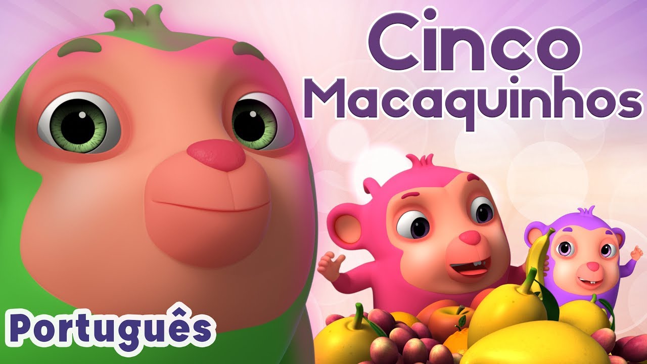 cinco macacos pequenos | canção de macaco I Canções infantis I ...