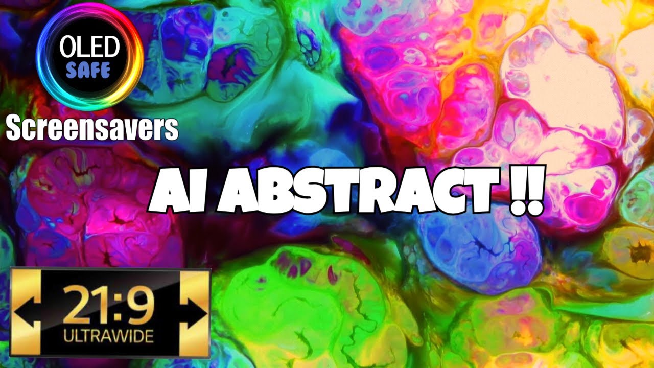 21:9 Ultrawide AI Multicolored Abstracts Screensaver - 10 Hours - OLED ...