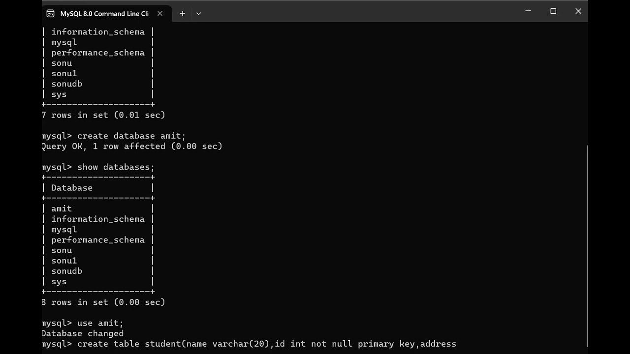 Sql Statements Create Database Create Table Insert Into Table With 7138