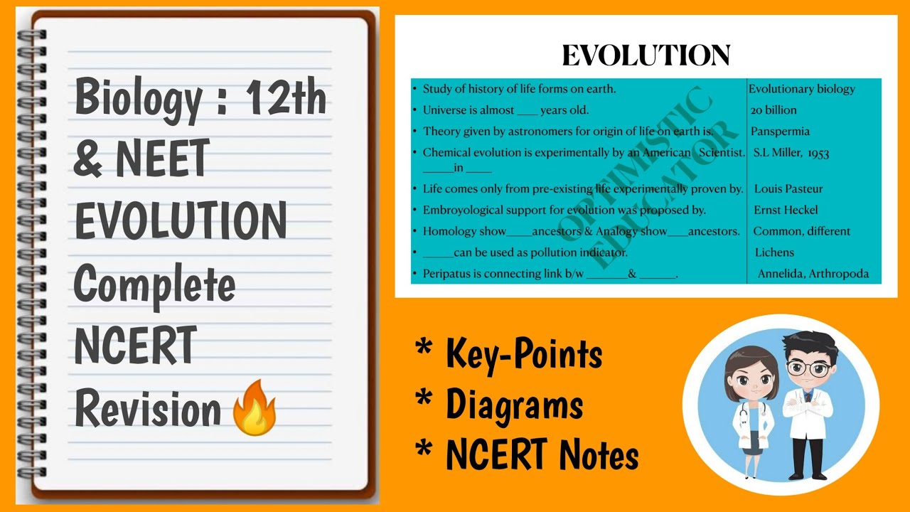 EVOLUTION | Important Points + Diagrams + Notes(description box) | for ...