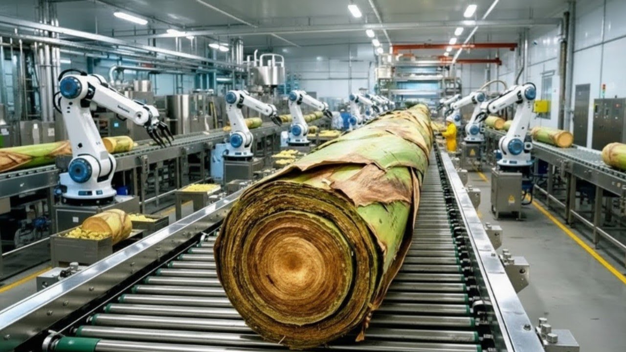 Inside a Banana Stem Factory — From Raw Stalks to Finished Fiber ...
