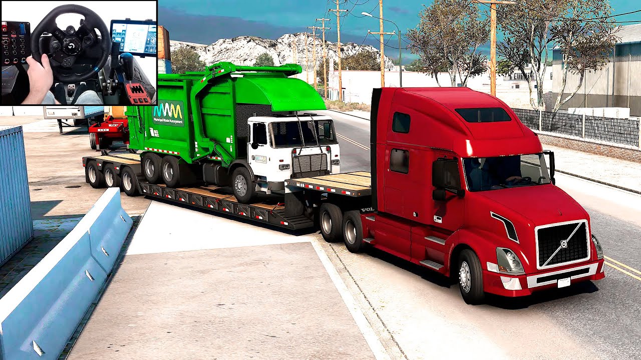 Transporting by Garbage Truck | ATS | Logitech g923 [4k] - YouTube