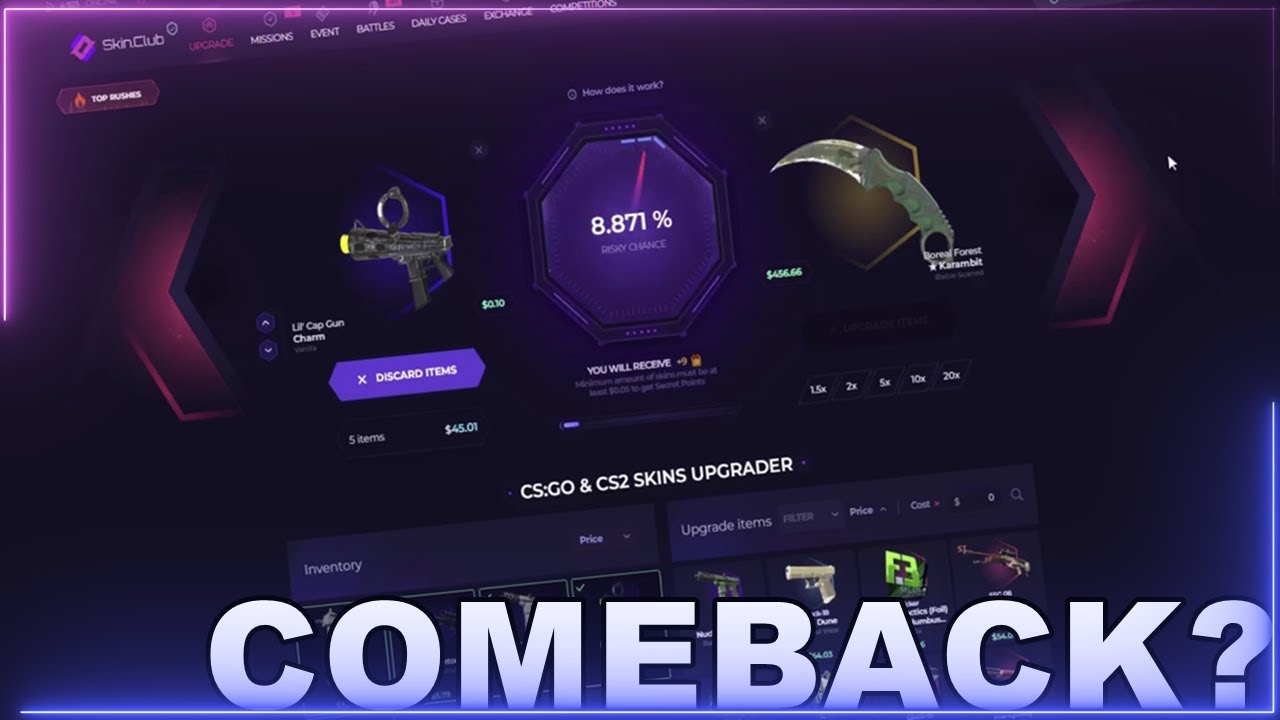 HUGE COMEBACK FROM UPGRADE?? SKIN CLUB - YouTube
