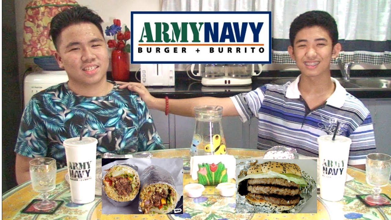 *ARMY NAVY* | Steak Burrito, Double Burger | Mini Mukbang | 🇵🇭 - YouTube
