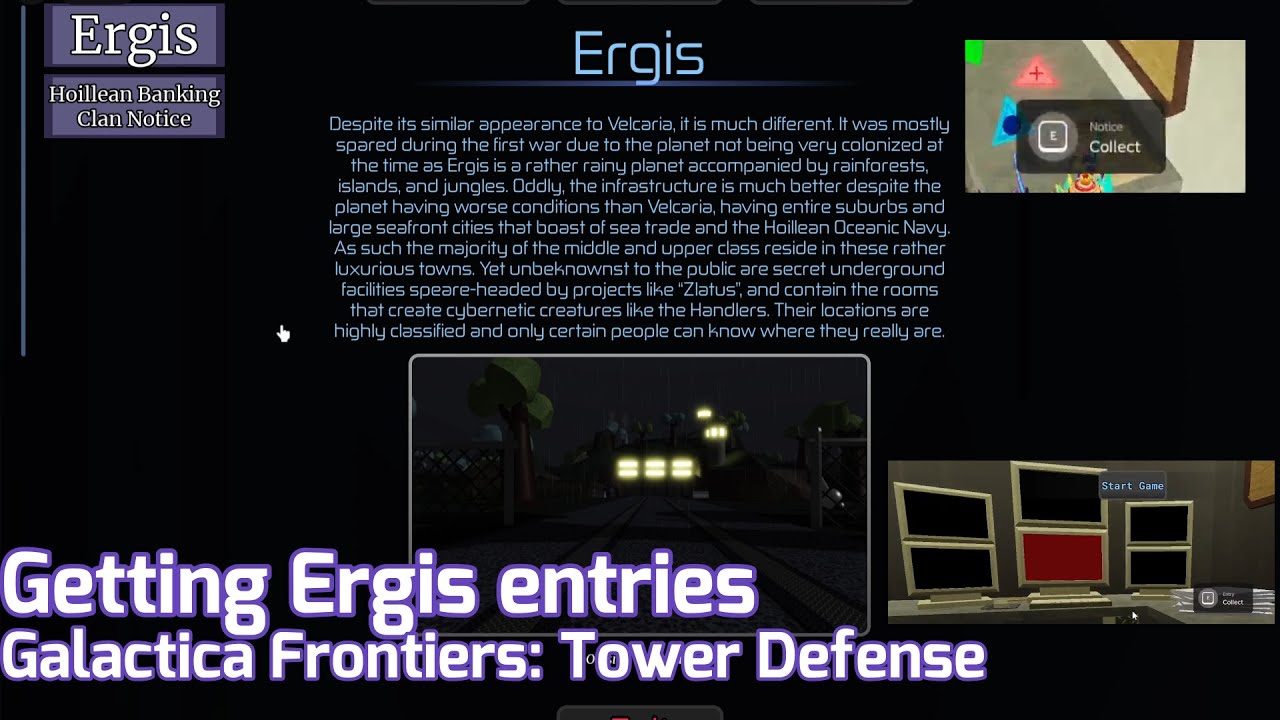 Ergis entries obtain in Galactica Frontiers: Tower Defense | Roblox ...