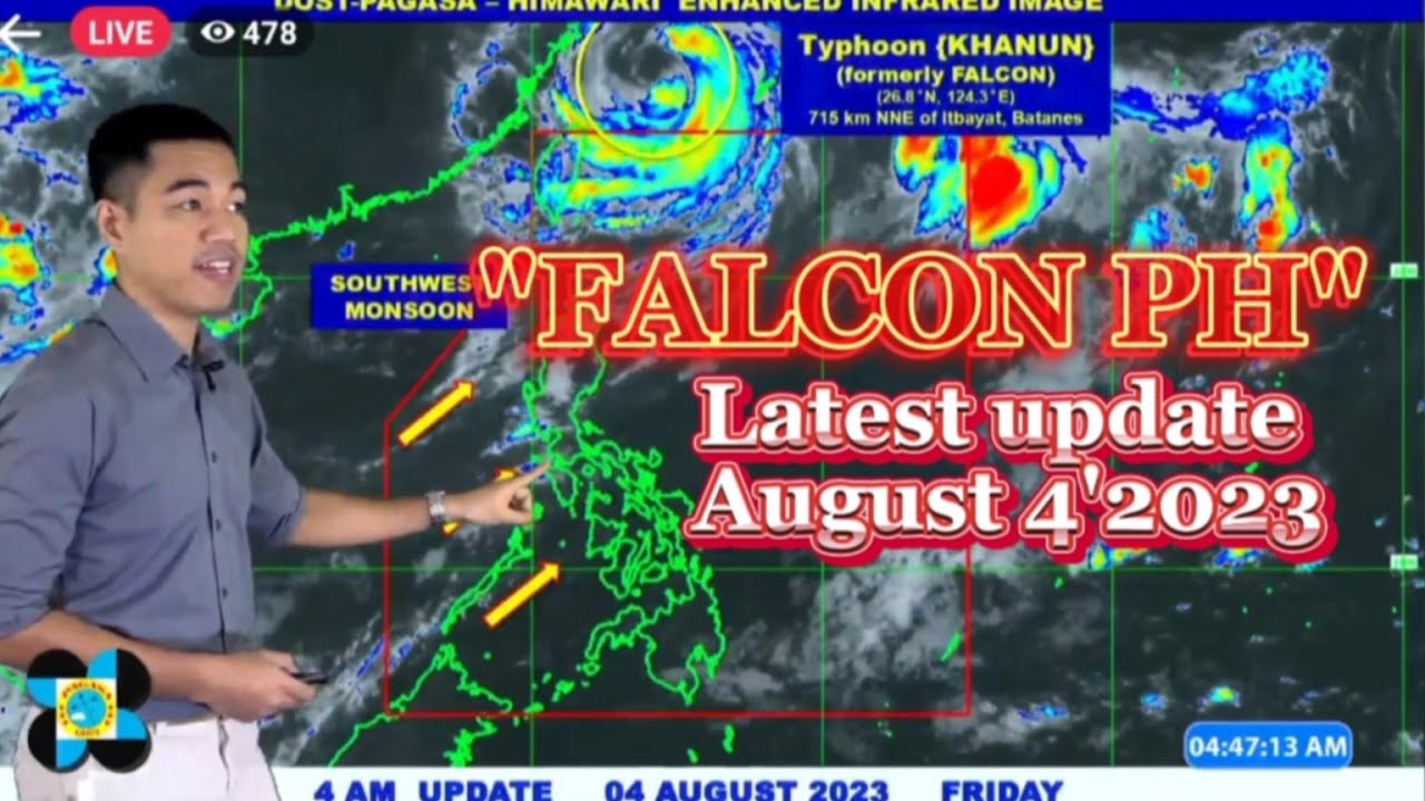 update typhoon "Falcon " August 4,2023.5:am (Friday) weather forecast ...