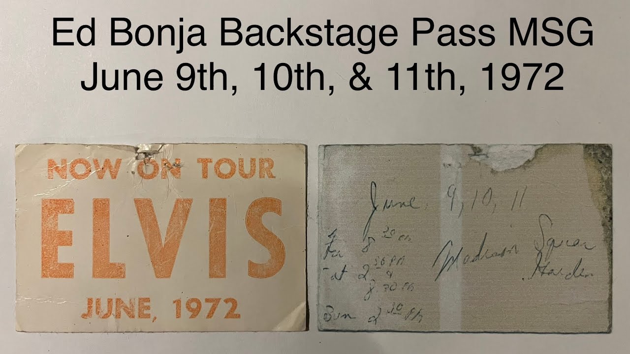 Ed Bonja’s Elvis Presley Backstage Pass June 1972 Madison Square Garden ...