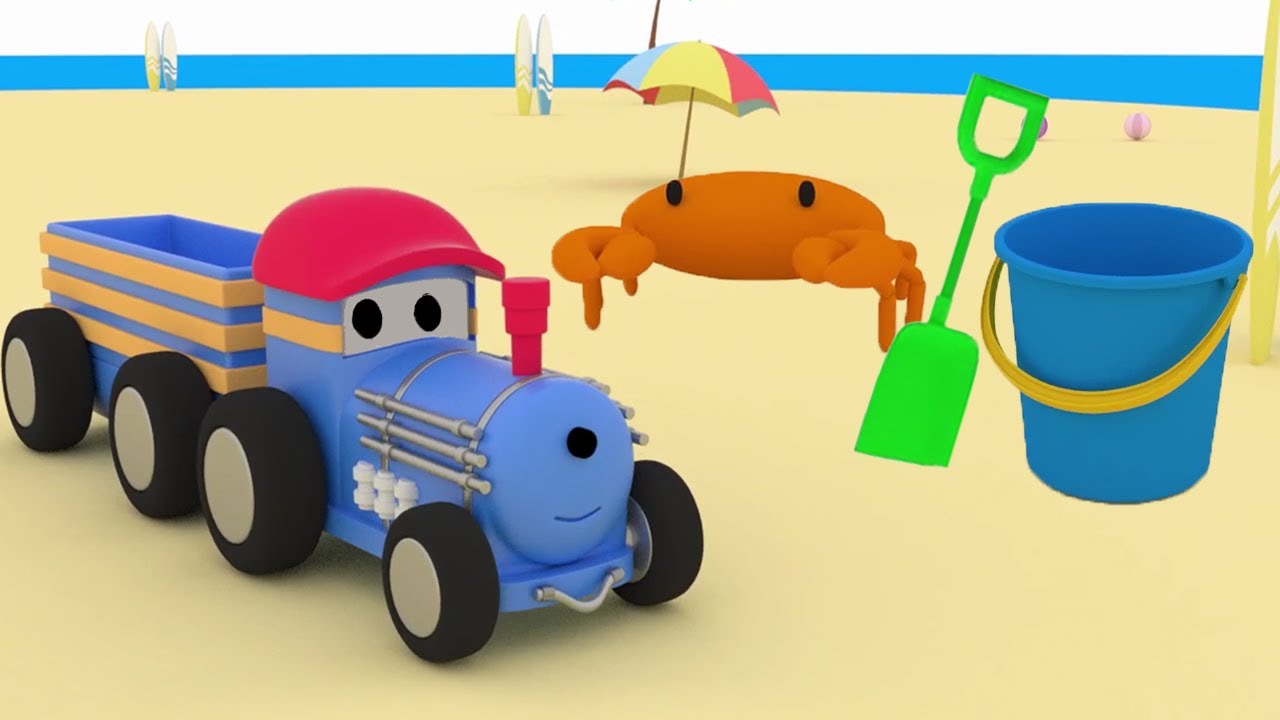 Learn colors with TrainTed at the beach! Learn with ted the TRAIN ...