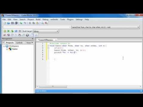 Tower of Hanoi - Program in C [CodeBlocks] - YouTube
