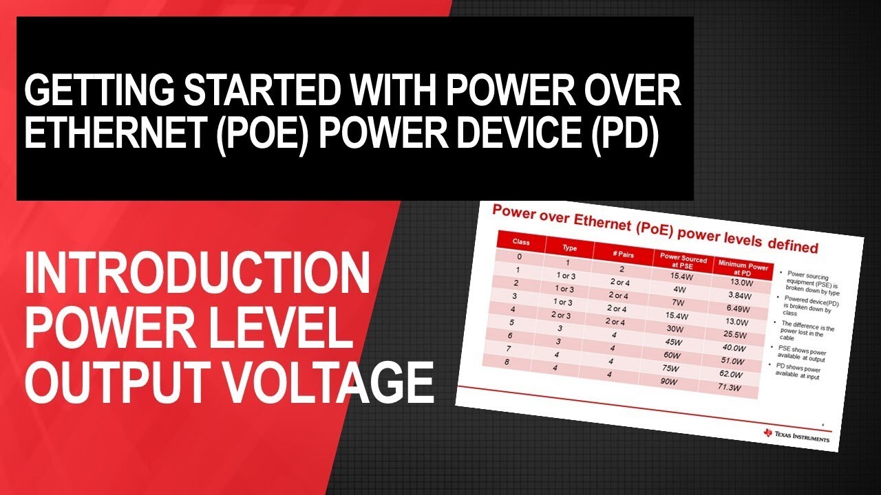 PoE Power Delivery: Power level and output voltage - YouTube