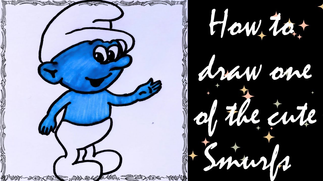 How to Draw a Cute Smurf Step by Step | Easy Drawing for Kids 💙 - YouTube